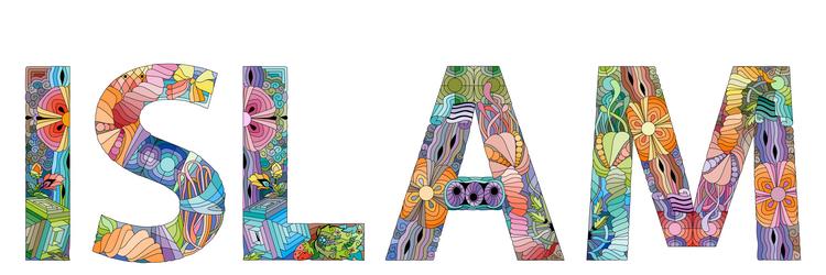 Word nun decorative entangle object Royalty Free Vector