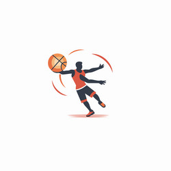 Basketball player with ball Royalty Free Vector Image