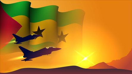 Fighter jet plane with namibia waving flag Vector Image