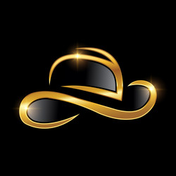 Golden cowboy hat sign Royalty Free Vector Image