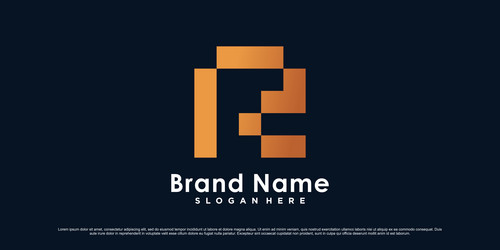 Letter r monogram logo design template Royalty Free Vector