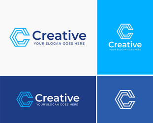 Modern geometric letter c logo Royalty Free Vector Image