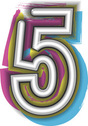 Number Five Symbol Neon Sign Vector Images (over 170)