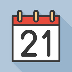 Number and calendar icon outline with long Vector Image