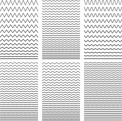 Curved wave lines set design element Royalty Free Vector