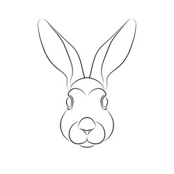 Engraving stylized psychedelic rabbit portrait Vector Image