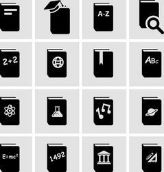 Black schoolbook icon set Royalty Free Vector Image