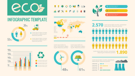 Ecology infographic template Royalty Free Vector Image