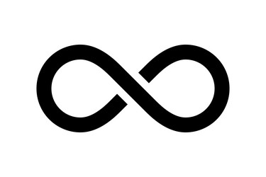 Triple line infinity symbol editable stroke Vector Image