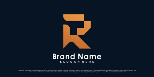 Letter r monogram logo design template Royalty Free Vector