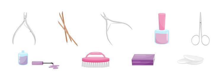 Manicure and pedicure pink tools accessory Vector Image