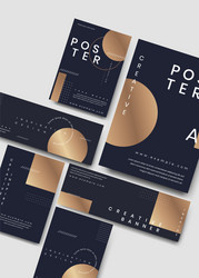 Copper poster set Royalty Free Vector Image - VectorStock