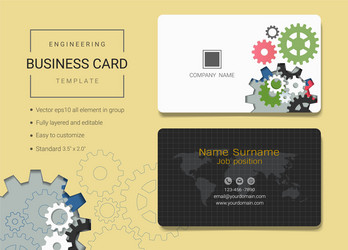 Engineering business card or name template Vector Image