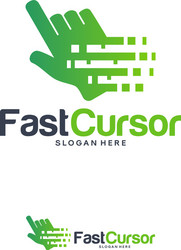 Colorful pixel cursor logo fast Royalty Free Vector Image
