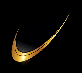 Golden swoosh people logo Royalty Free Vector Image