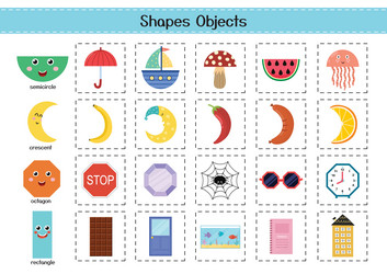 Cute shapes for kids poster learning basic Vector Image