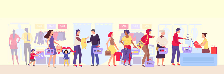 Reception people queue Royalty Free Vector Image