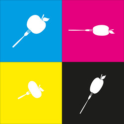 Vegetarian food sign white Royalty Free Vector Image