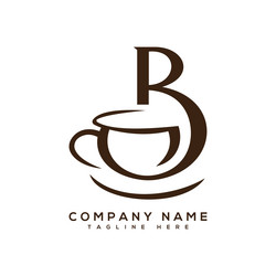 Creative letter b and coffee logo template Vector Image