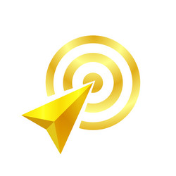 Orange arrow goal symbol Royalty Free Vector Image