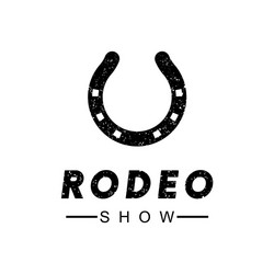 Grunge horseshoe rodeo logo Royalty Free Vector Image