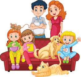 Happy family cartoon Royalty Free Vector Image