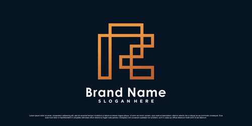 Letter r monogram logo design template Royalty Free Vector