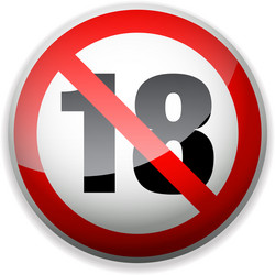 No under eighteen entry badge Royalty Free Vector Image