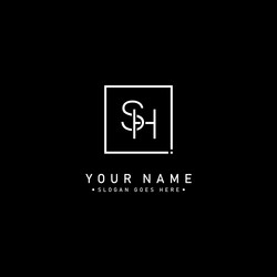 Initial letter sh logo - simple business Vector Image