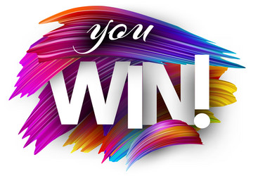 Thanks paper poster with colorful brush strokes Vector Image