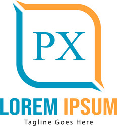 Initial px logo template with modern frame Vector Image