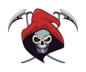 Red grim reaper creature Royalty Free Vector Image