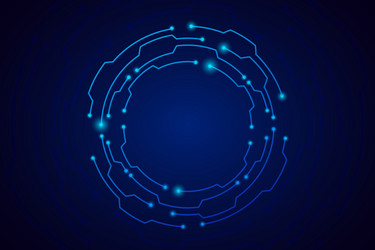 Tech circular cpu chip frame digital ai deep Vector Image