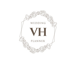 Vh initials letter wedding monogram logos Vector Image
