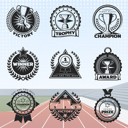 Core values retro icon set integrity leadership Vector Image