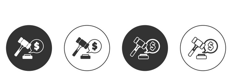Black auction painting icon isolated Royalty Free Vector