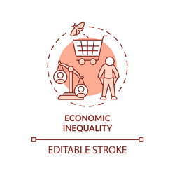 Economic inequality red gradient concept icon Vector Image
