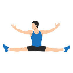 Man doing splits exercise or stretch Royalty Free Vector