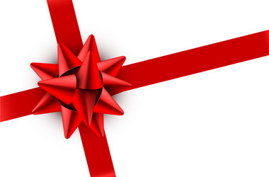 Red textile ribbon with cross bow Royalty Free Vector Image