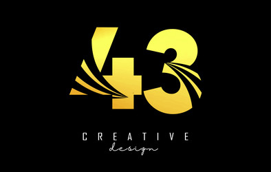 43 4 3 number logo design with a creative cut Vector Image