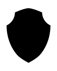 Police shield black shape heraldic shields blank Vector Image