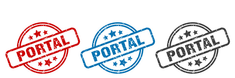 Portal stamp label round grunge sign Royalty Free Vector