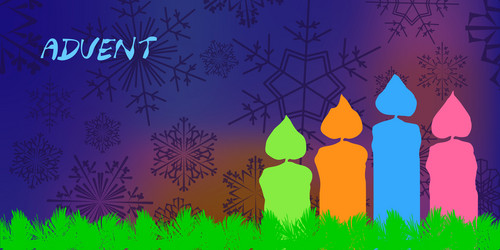 Advent banner with four candles fir twigs Vector Image