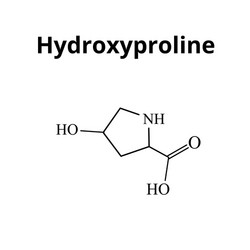 Amino acid hydroxyproline chemical molecular Vector Image