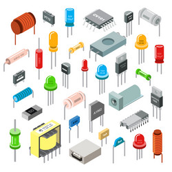 Set of electronic components Royalty Free Vector Image