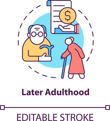 Later adulthood period concept icon Royalty Free Vector