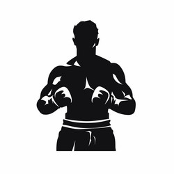 Mma fighter black icon on white background mma Vector Image