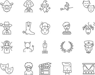 Actor line icons and signs artist Royalty Free Vector Image