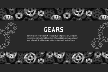 Black rectangular template with gears Royalty Free Vector