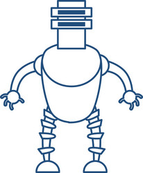 Humanoid robot line style icon Royalty Free Vector Image